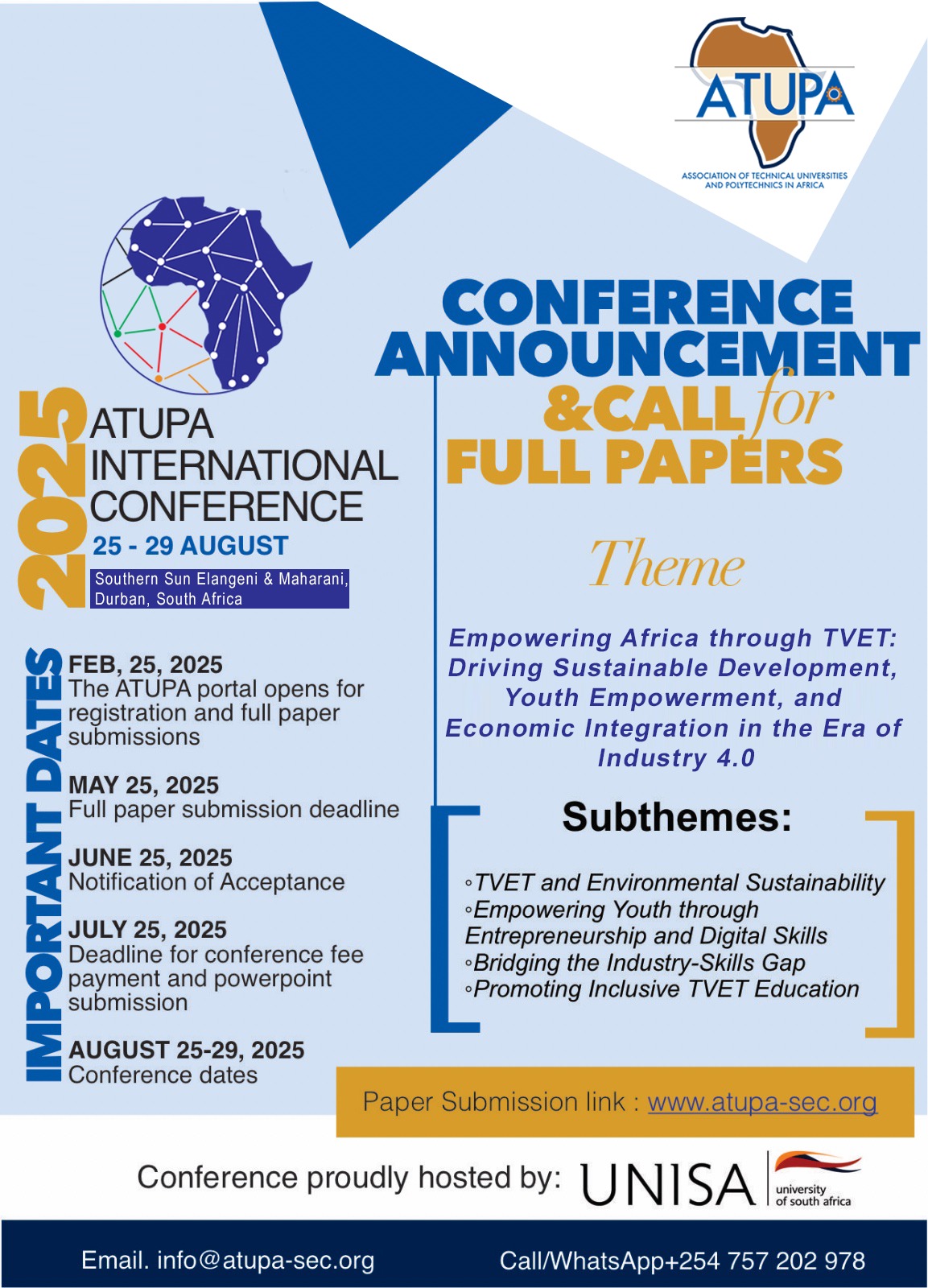 Join Us at the 2025 ATUPA International Conference and 7th Pan African ...